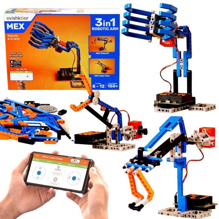 Avishkaar MEX Robotic ARM | 3-in-1 DIY Robotics & AI Science KiT ...