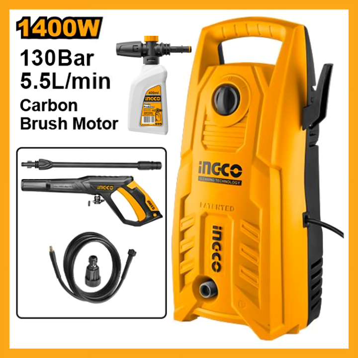 Ingco Combo Pack High Pressure Washer 1400w With Foam Producer Bottle ...