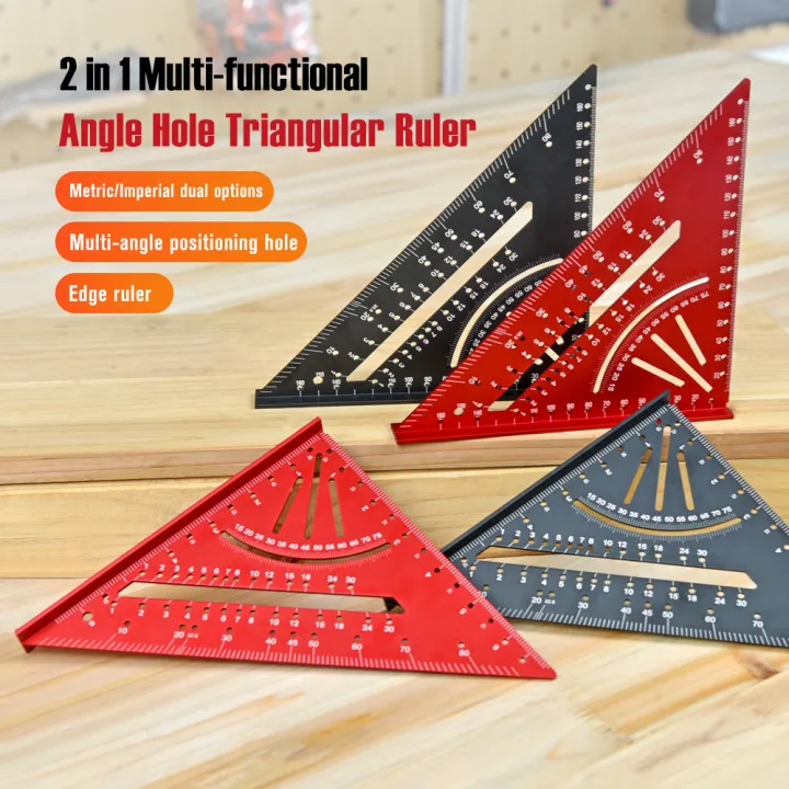 New style Tool measuring ruler/black 1pc aluminum alloy triangle ruler ...