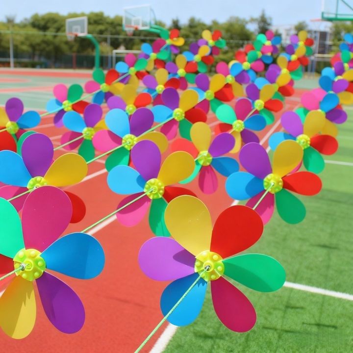 Landscape Art Decoration 10m Windmill String Rainbow Color Hanging Rope ...
