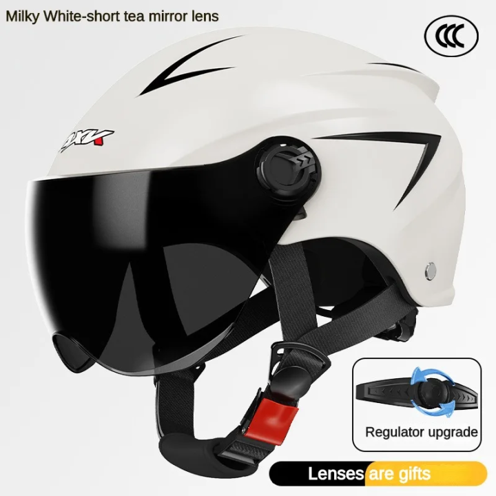 AXK 3C Certified All-Season Safety Helmet Tawny Visor for Men Women ...