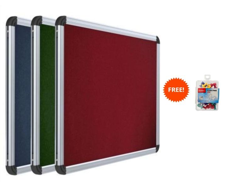 Vicky ProArt Notice Board 2x3 Feet + Free Push Pins (1 Box), Premium ...