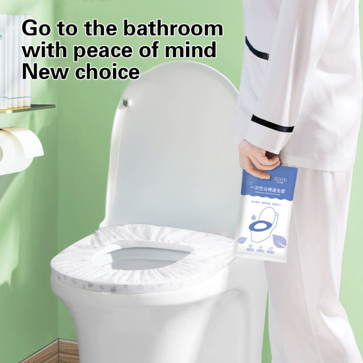 10pcs Biodegradable Disposable Toilet Seat Cover WC Toilet Mat Travel ...