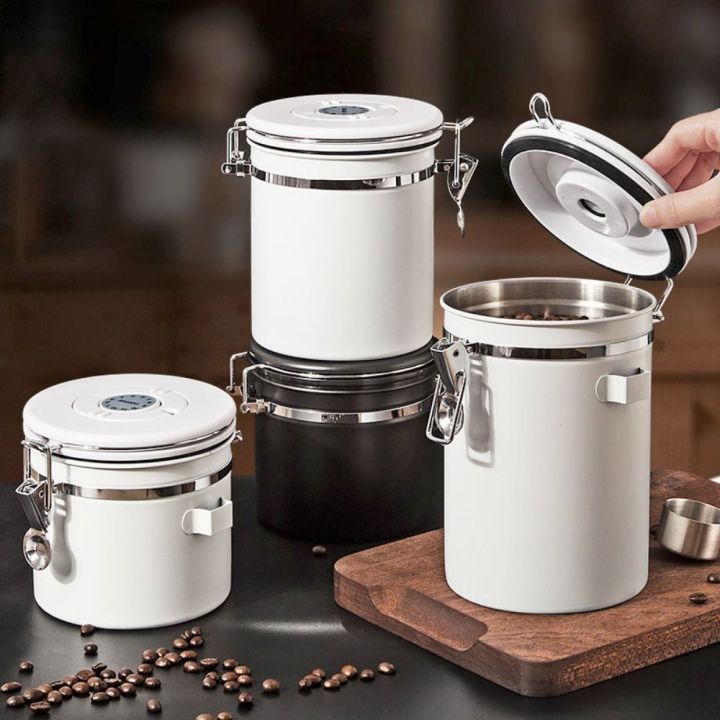 Portable Stainless Steel Airtight Coffee Canister Date Tracker CO2 ...