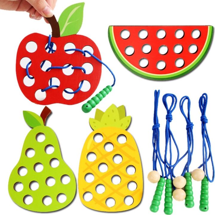 Children Educational Fruit Threading Toys Fine Motor Skill Early ...