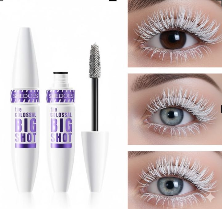 Long-Lasting Waterproof Mascara Primer – Colossal Big Shot White Lash ...