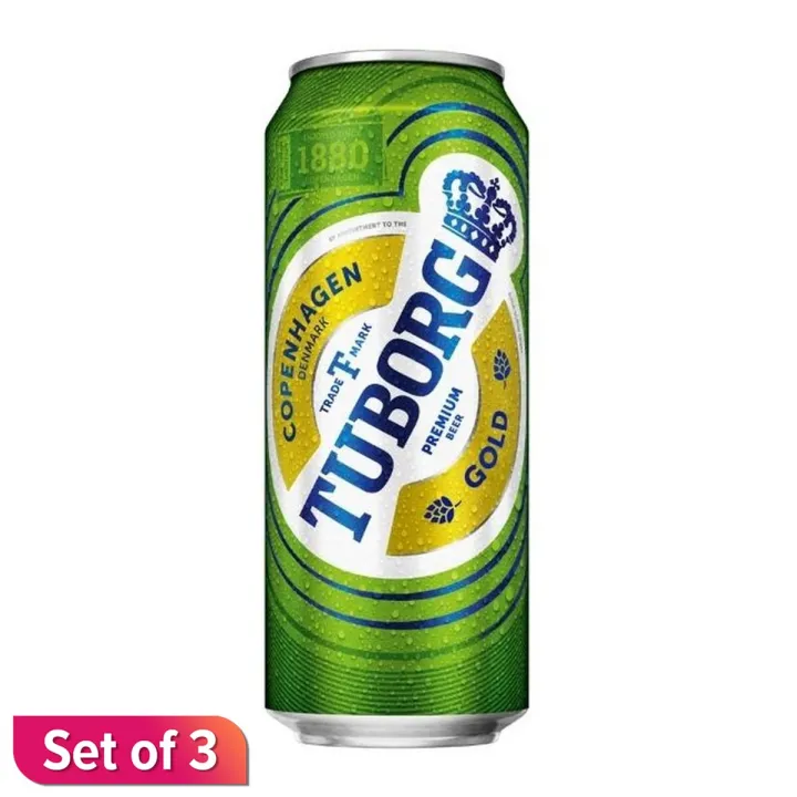 Tuborg Premium Beer Gold Set Of 3 | Daraz.com.np