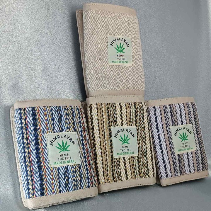 Three Fold Off White Plain Hemp Wallet For Men | Daraz.com.np