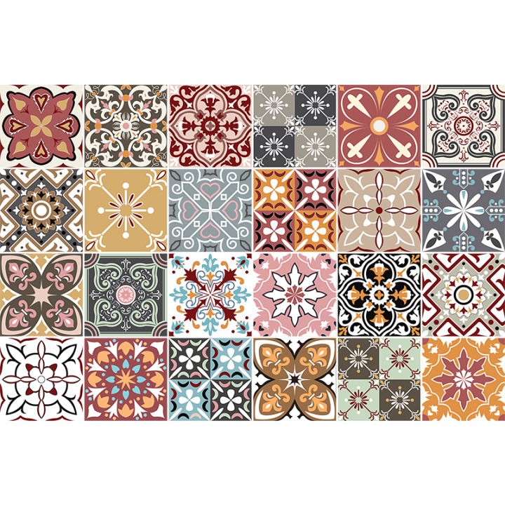 Artsy Home New Sevrinia Traditional Patterned Wall Stickers 48pcs ...
