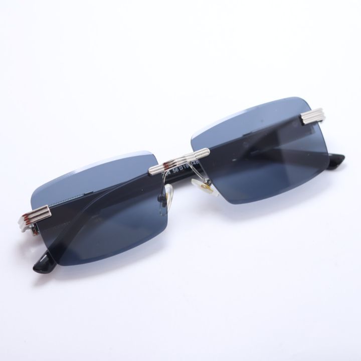 Rimless 3 Pin Rectangle Sliver Frame Sunglasses For Men | Daraz.com.np