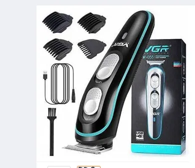 VGR V-055 Professional Cordless Rechargeable Beard Trimmer Clippers For Men With Guide Combs ...