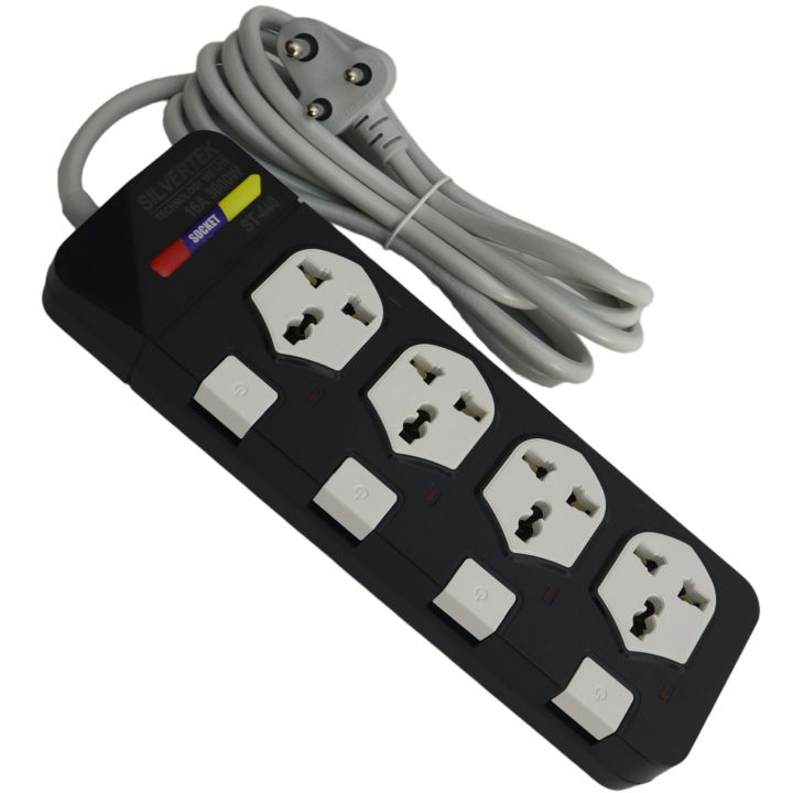 SILVERTEK ST-440 Surge Protector Power Strip Multiplug – 4-Port, 16A ...