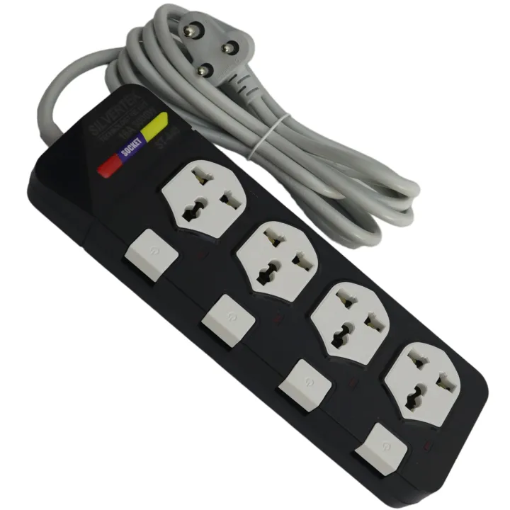 SILVERTEK ST-440 Surge Protector Power Strip Multiplug – 4-Port, 16A ...