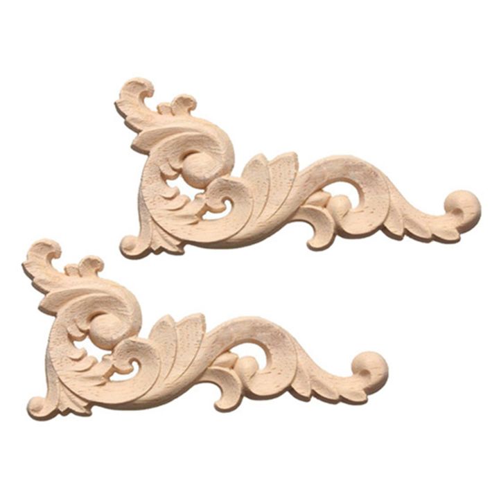 fasdaga 2X Wood Carved Decal Corner Onlay Applique Door Wall Decor ...
