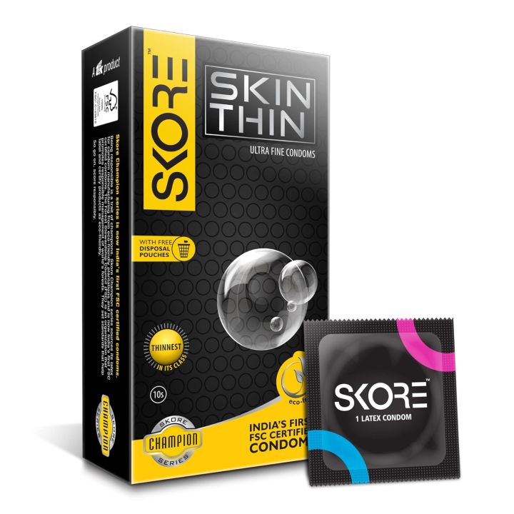 Skore Skin Thin Ultra Fine Condoms - 1 Pack (10 pieces) | Daraz.com.np