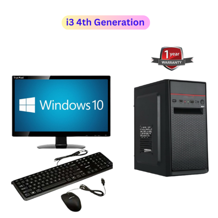 Desktop Set i3 4th Generation, 4GB RAM, 256GB SSD, 18.5" Monitor ...
