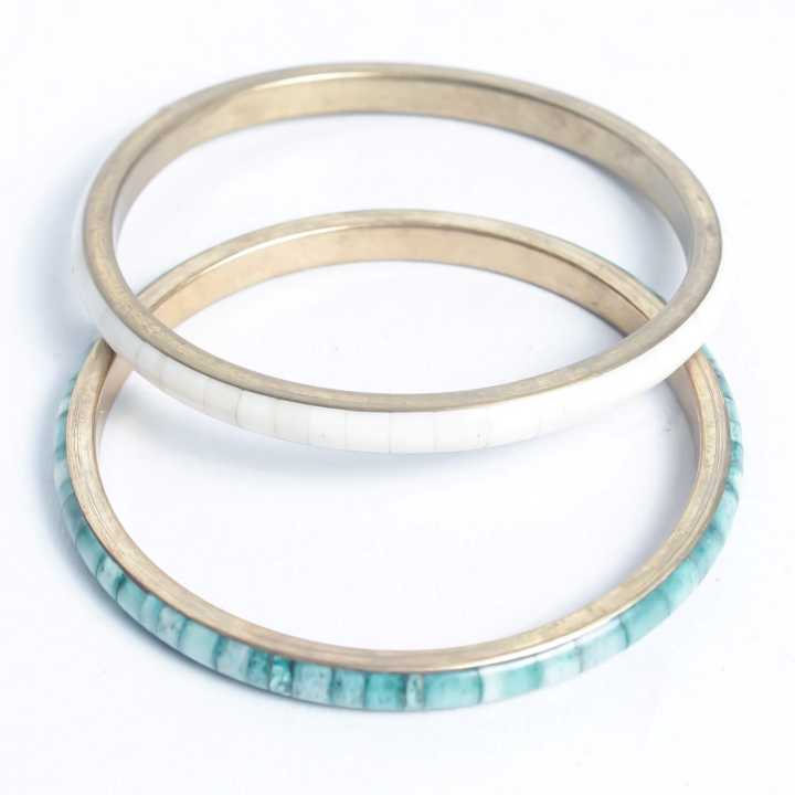 Off White/Green CP Pancha Dhatu Bangle Set For Women | Daraz.com.np