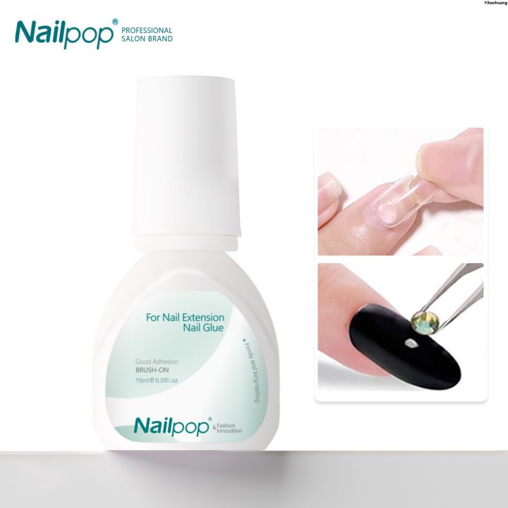 YikaohuangNailpop 15ml Brush On Nail Glue Easy Application Long-Lasting ...
