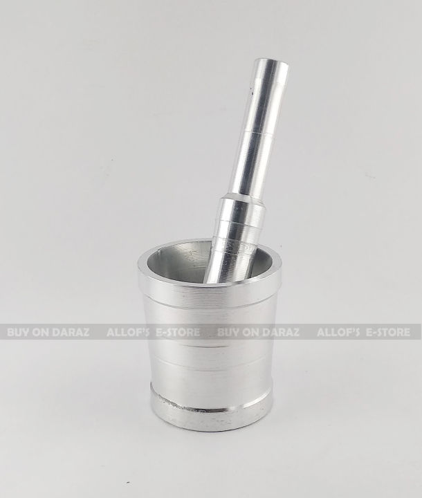 Aluminium Khal ( Mortar And Pestle)-For Easy Grinding Of Spices And ...