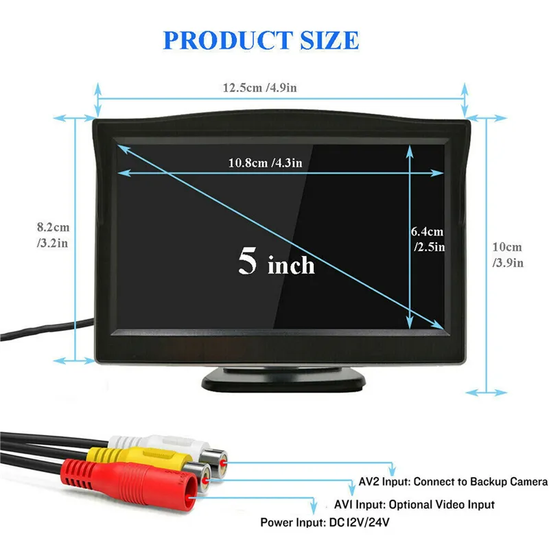 3 set 5 Inch 800X480 TFT LCD HD Screen Monitor with Dual Mounting ...