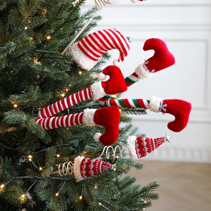 New Plush Christmas Elf Legs Doll Striped Boots Larger Holiday Home ...