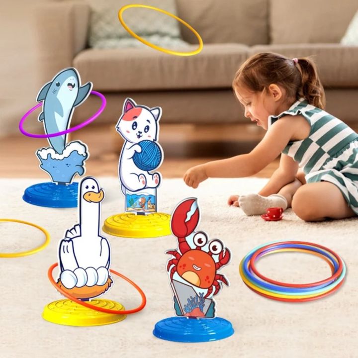 Sports Toys Stacked Layers Animal Throwing Rings Circle Game Chicken ...