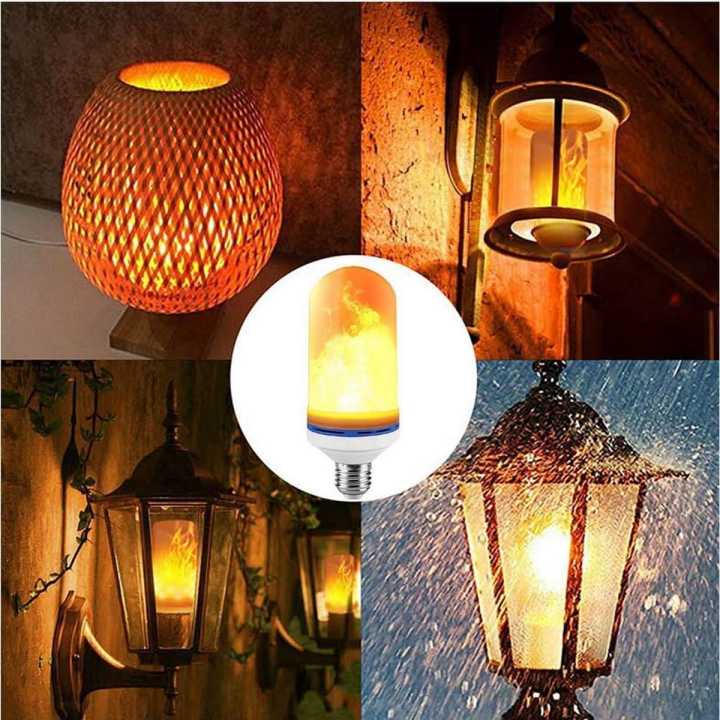 Led Flame Effect Fire Light Bulbs 4 Modes With Upside Down Effect ...