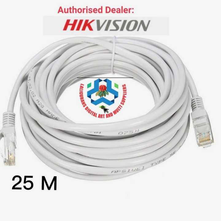 Hikvision CAT6 CCA UTP Network 0.565mm Cable 25M With RJ45 Fitted | Daraz.com.np