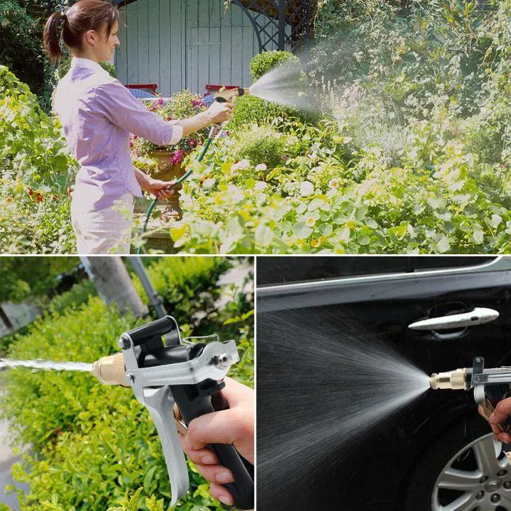 Car Washing Gun, High Pressure Water Spray Gun Brass Nozzle Garden Hose ...