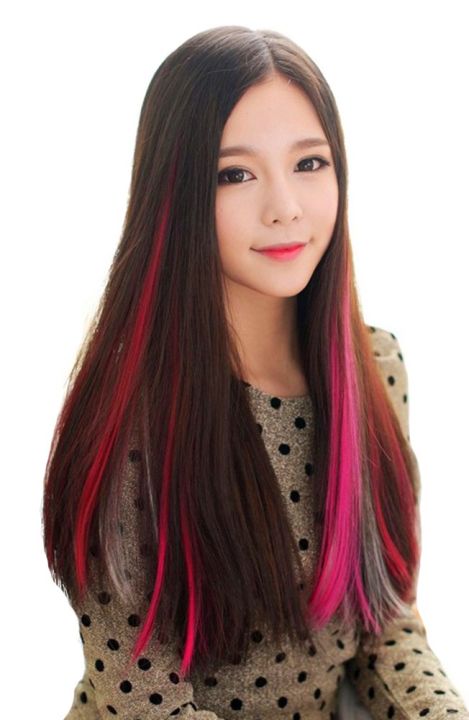 Long Straight Synthetic Hair Extension Piece 5 clips 2 Feet long Long ...