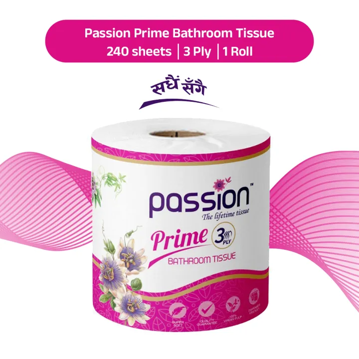 Passion Prime 3 Ply Bathroom Tissue 240 Sheets - 1 Roll Pack | Daraz.com.np