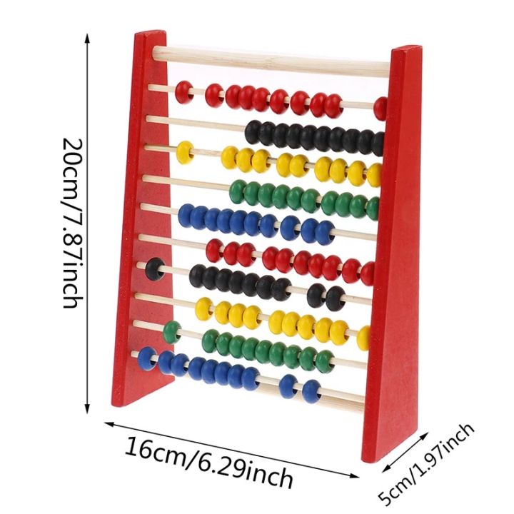 100 Beads Wooden Abacus Counting Number Preschool Kid Math Learning ...