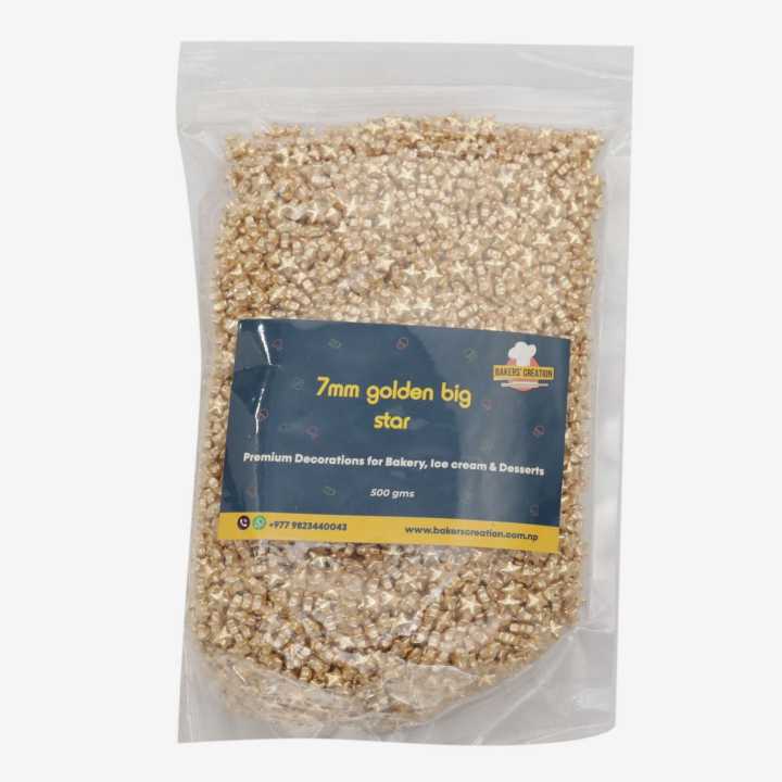 Bakers' Creation 7 Mm Golden Big Star Cake Sprinkle (Cake Sprinkle ...