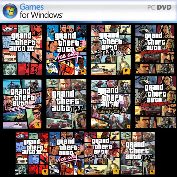 All 7 Popular GTA Series PC DVD - Grand Theft Auto Collection | Daraz ...