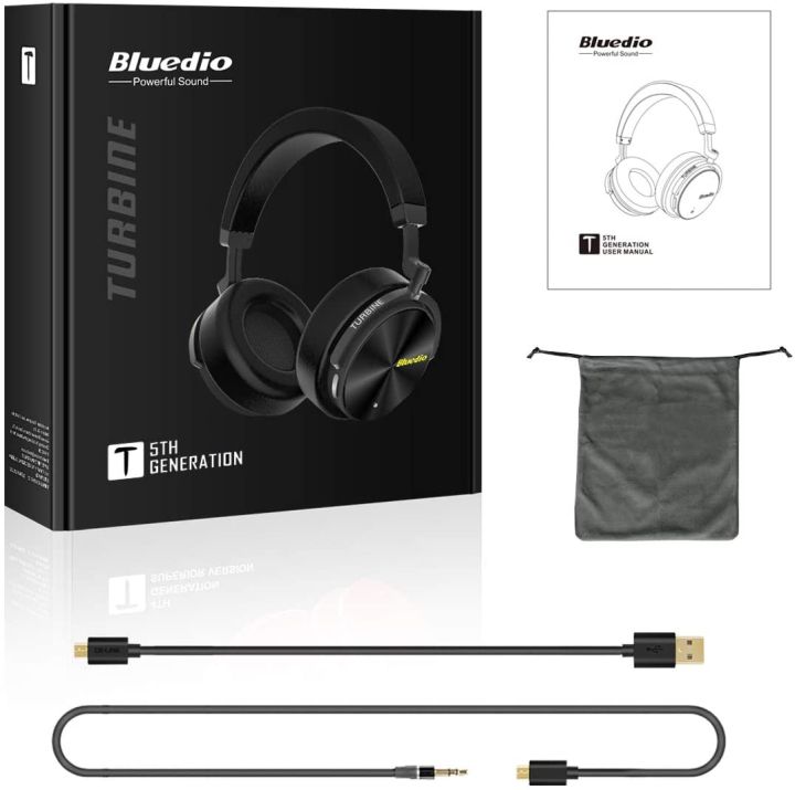 Bluedio T5 Active Noise Cancelling Over-Ear Wireless Bluetooth ...