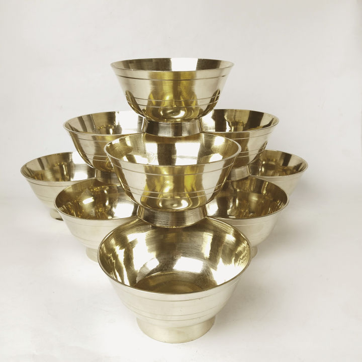 Brass Bowl (Kachaura) 6.5 Cms (Set of 10 Bowls) | Shiva Metal Udhyog ...
