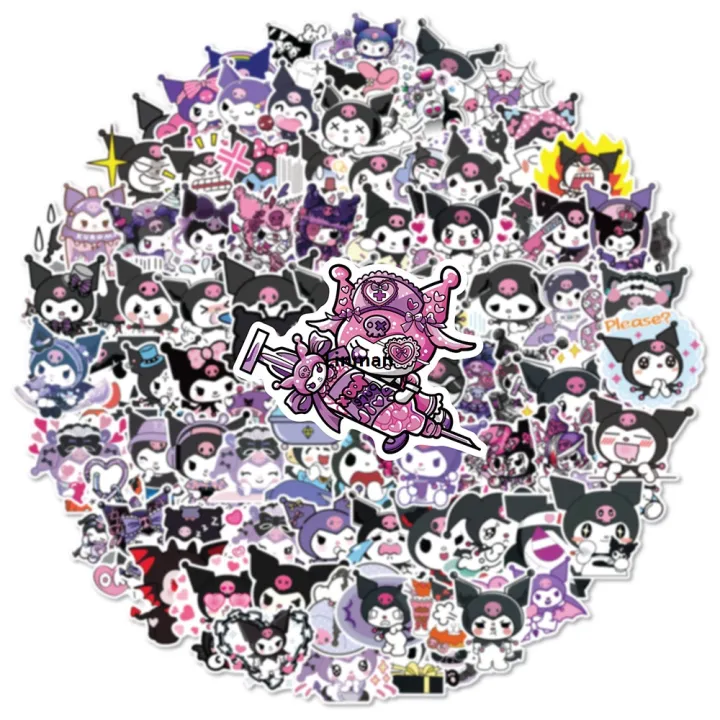Linman 10/30/50/100pcs Kawaii Cartoon Sanrio Kuromi Stickers for Kids ...