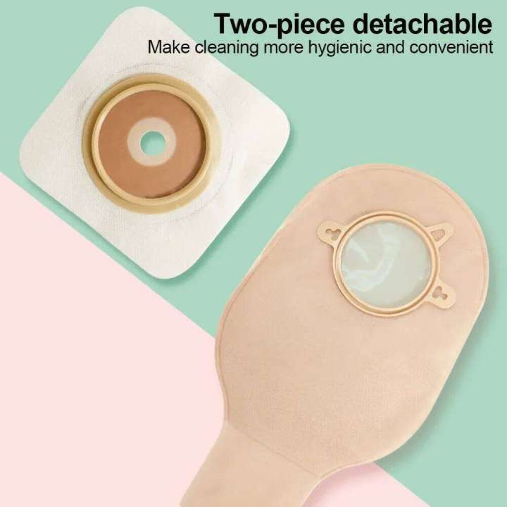 Hole One-piece Drainable Ostomy Bags Stoma Care Pouch With Clips ...