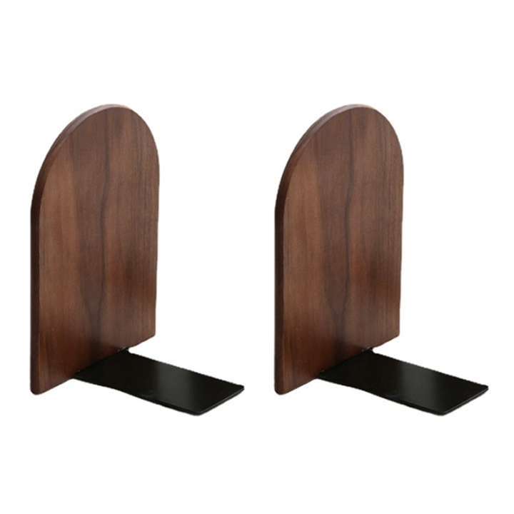 NAMUNY Wooden Bookends Heavy Duty Bookshelf Anti-Slip Bookends(2pcs ...