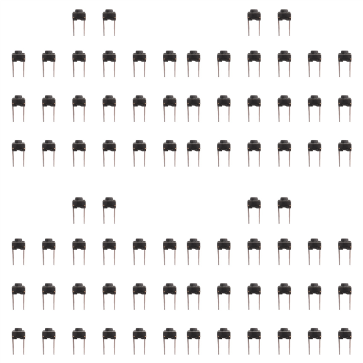 OUMERY 80 Pcs 6x6x5mm Momentary Tactile Tact Push Button Switch 2 Pin ...