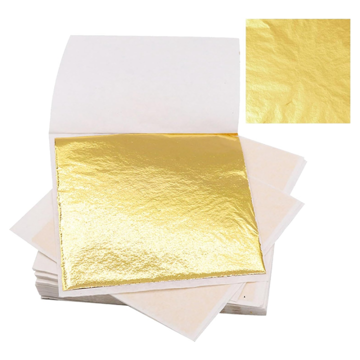 200 Piece Gold Sheets Gold Foil for Art Gilding Flakes Multipurpose 8 ...