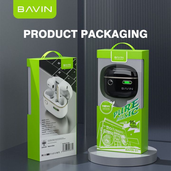 Bavin 51 Wireless Bluetooth Airbuds/AIRPODS | High-Quality Sound, Noise ...