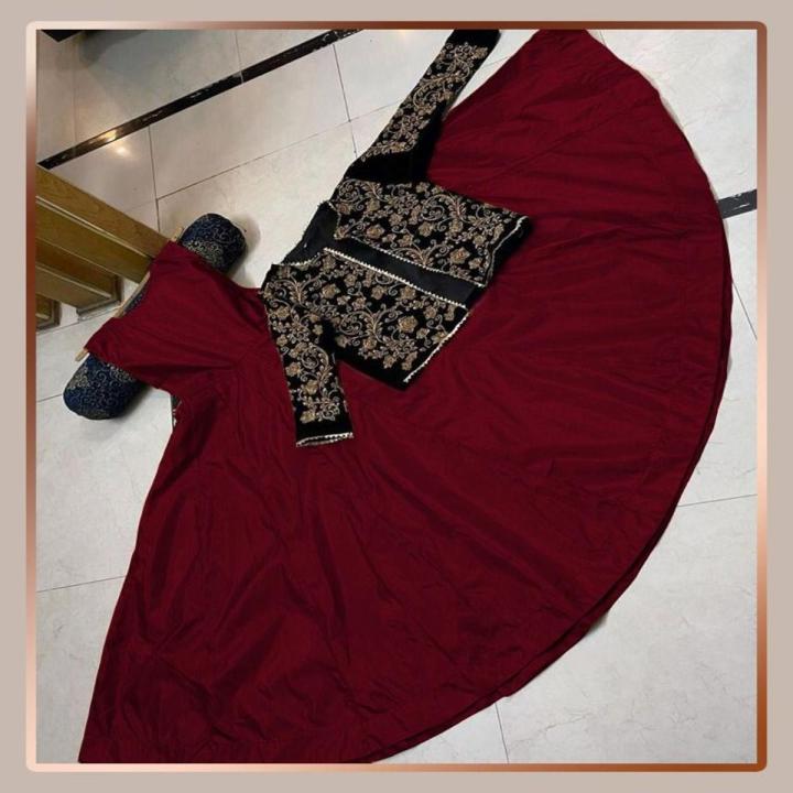 New Designer Heavy Embroidered Velvet Koti with Silk Maxi (Separate ...