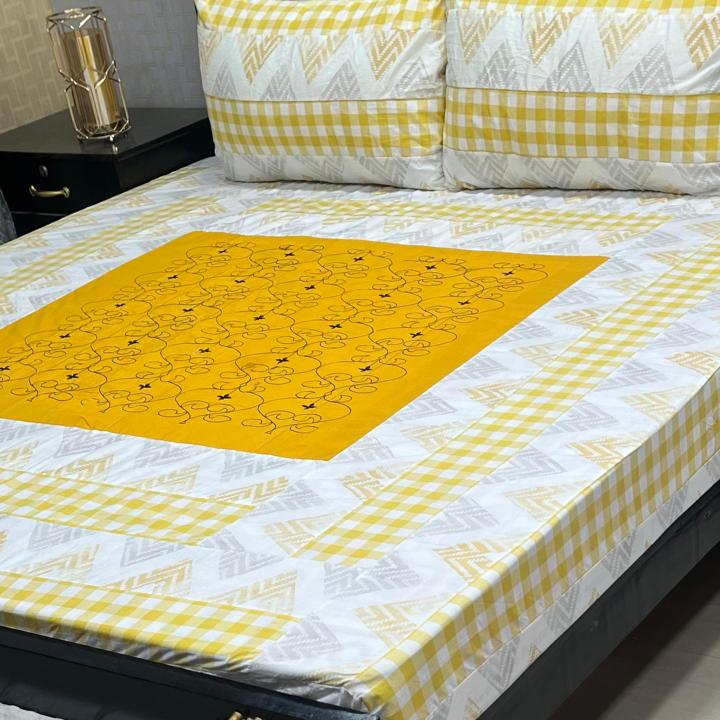 Embriodered Bedsheet Set King Size Patchwork Embriodered Bedsheet Double Bed Export Quality ...