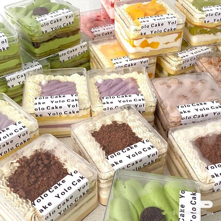 New About 290ML Plastic Cookie Box DIY Clear Tiramisu Box Mini Square ...