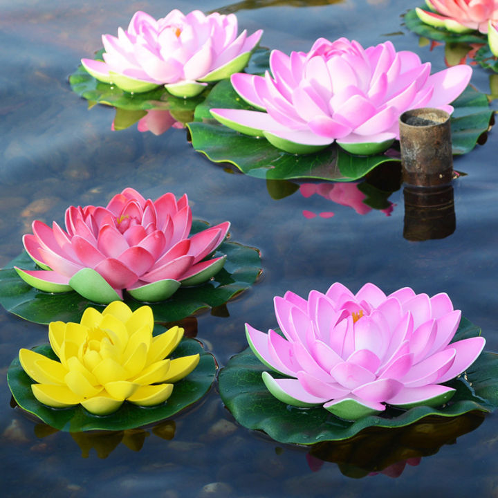 Mini Lotus Artificial Flower Floating Fake Lotus Plant Lifelike Water ...