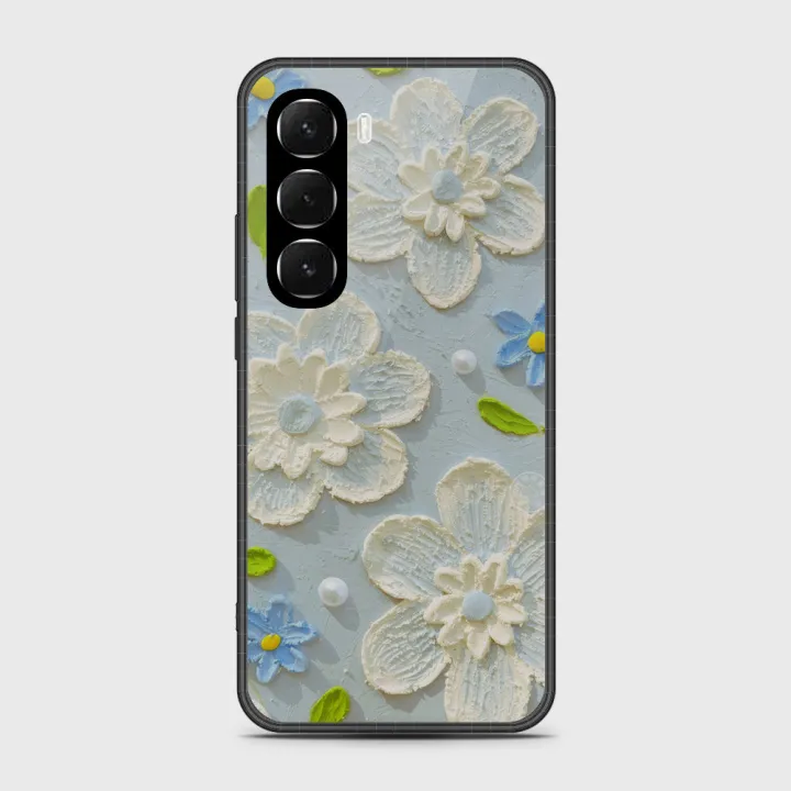 Infinix_ Hot 60i 4G Cover - Floral Series - Design 3 - Sky Blue - HQ ...