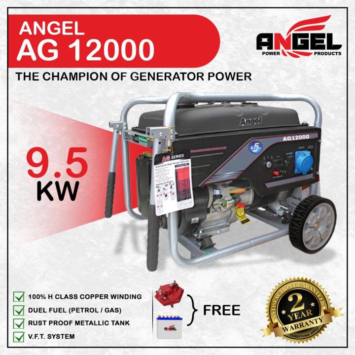 Angel Generator AG 12000 Euro5 (9.5 KW) Petrol & Gas / Self & Rope ...