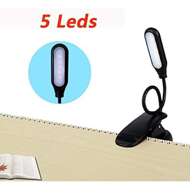 Reading Light Portable Reading Lamp Led Book Light 5 LEDs Touch Switch ...