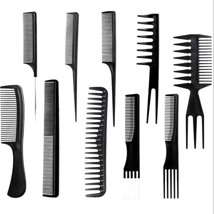Pack of 10 Professional Hair Combo Styling Combs Set Salon for ( Women ...